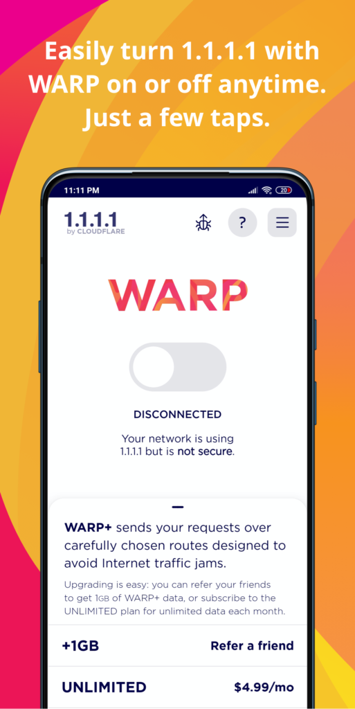 1.1.1.1 + WARP: Safer Internet 6.32 (nodpi) APK Download by Cloudflare ... 1.1.1.1 + WARP: Safer Internet 6.32 (nodpi) APK Download by Cloudflare ...