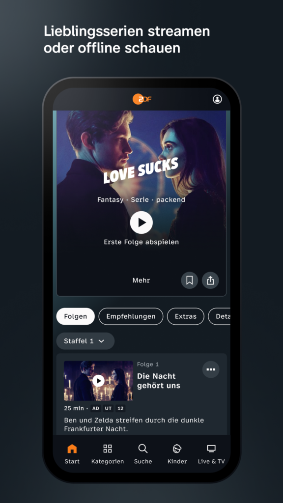 ZDFmediathek & Live TV (Amazon Appstore Fire TV and Tablet version) 6.6 ...