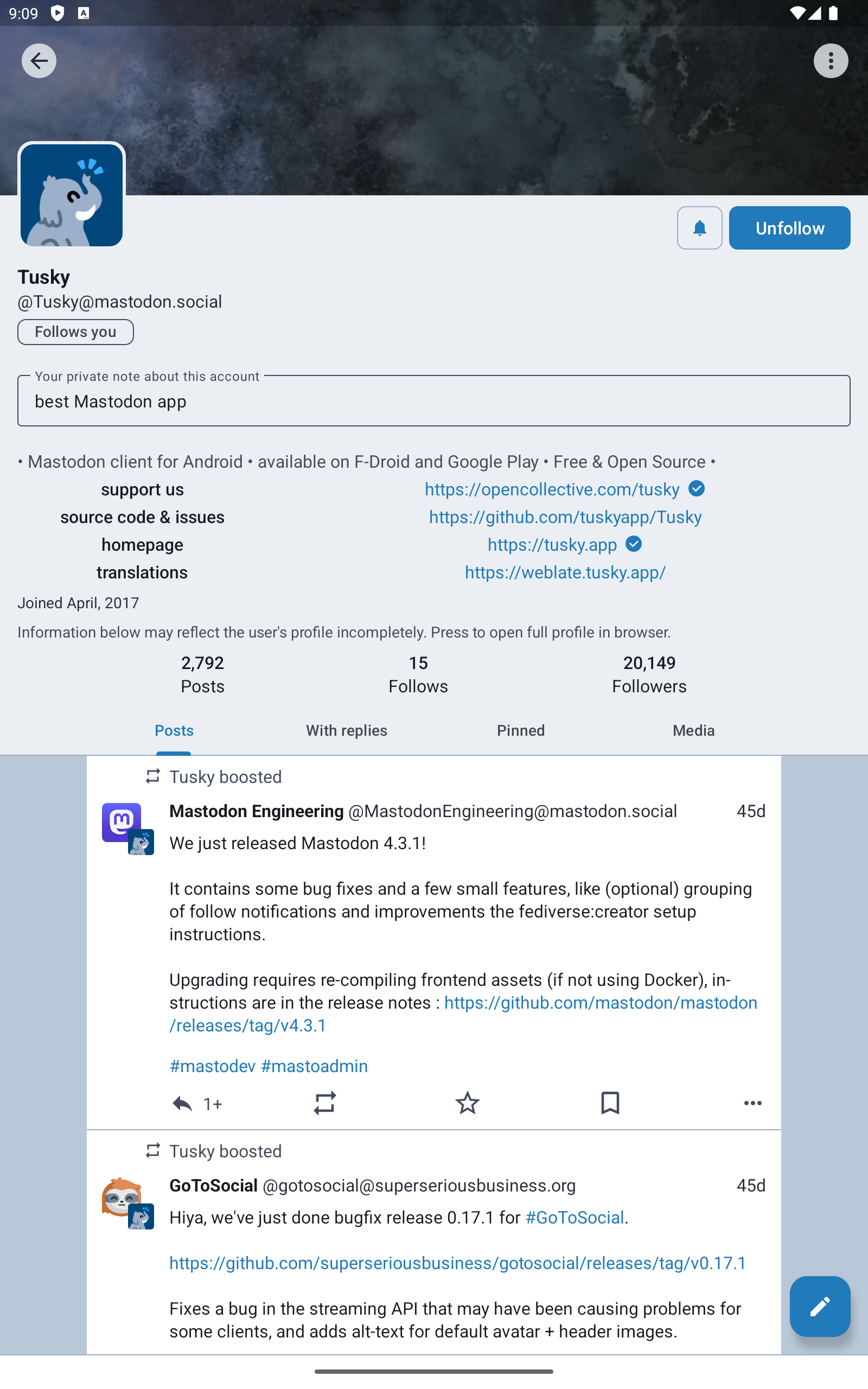 Tusky for Mastodon 30.0 APK Download by Tusky Team - APKMirror