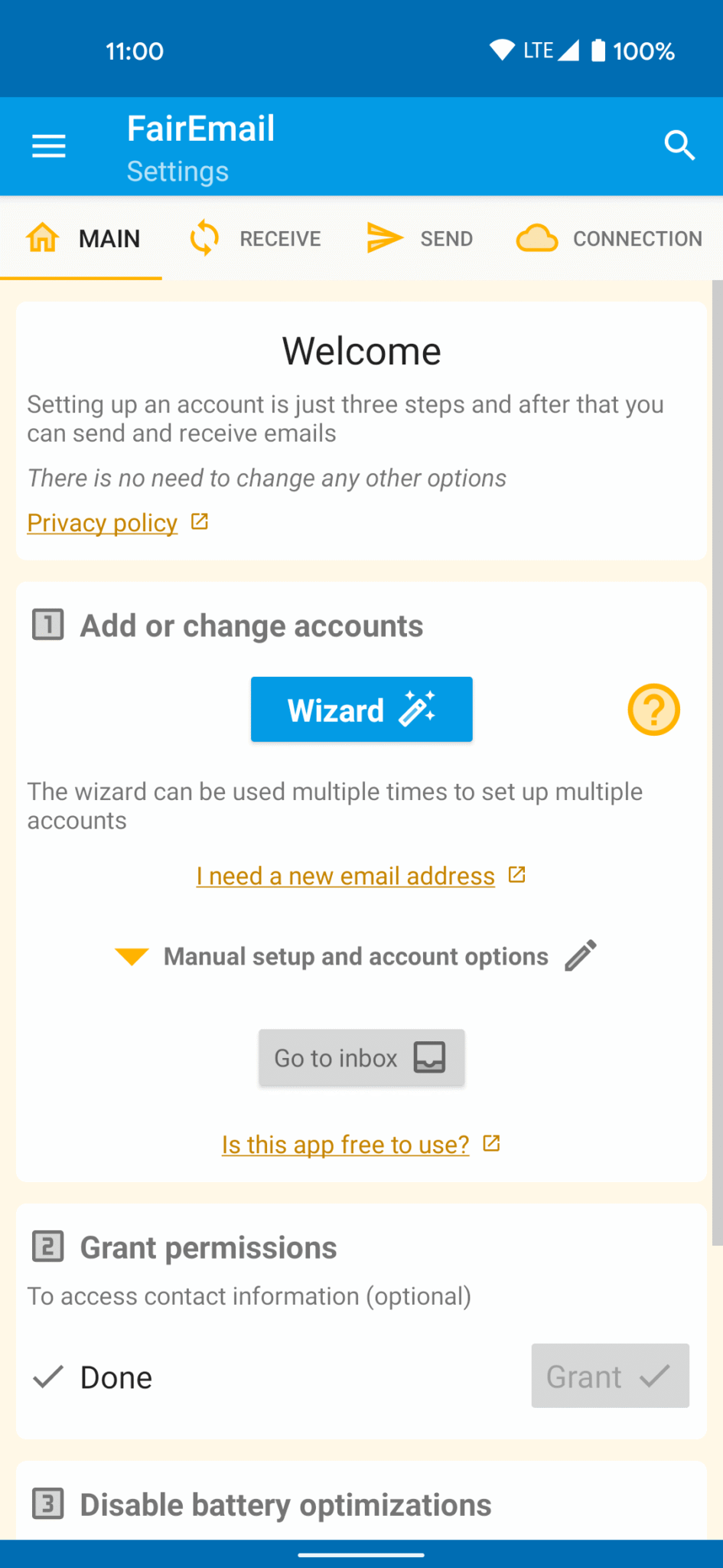 FairEmail, privacy aware email (f-droid version) 1.2305 (Android 5.0 ...