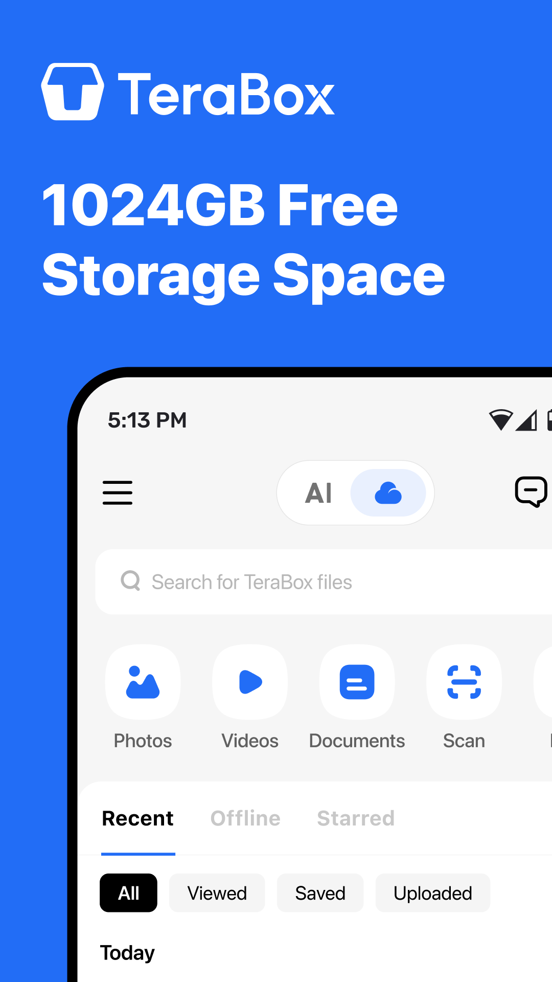 TeraBox: 1TB Cloud & AI Space 3.35.3 APK Download by Flextech Inc ...
