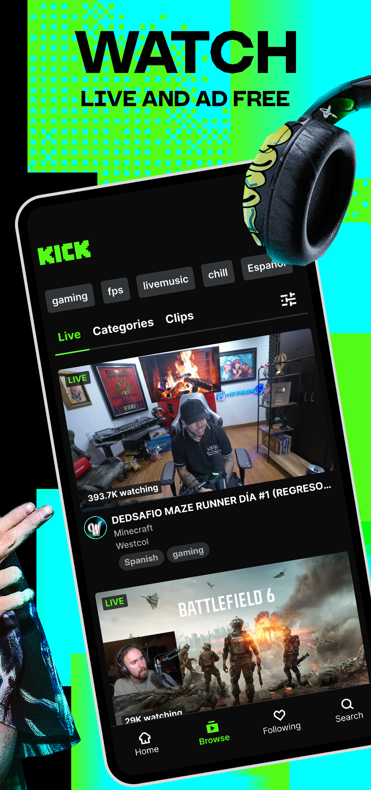 Kick: Live Streaming 38.4.0 (nodpi) (Android 5.1+) APK Download by KICK ...