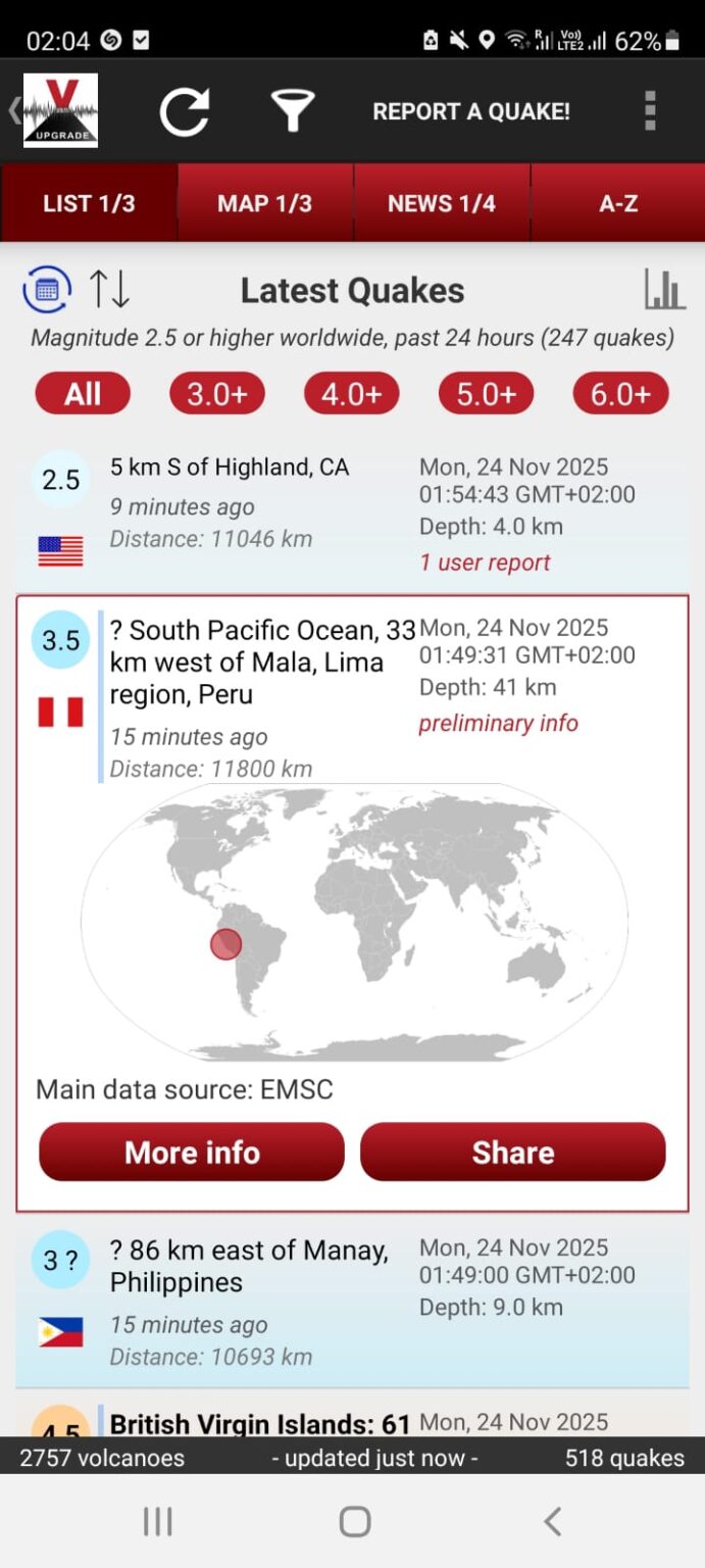 Volcanoes & Earthquakes 2.19.1 APK Download by VolcanoDiscovery - APKMirror
